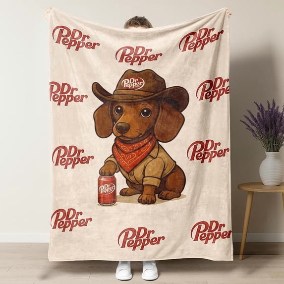 Cool Dachshund Dogs Flannel Blanket Set, Soft Dr Pepper Printed Throw ...