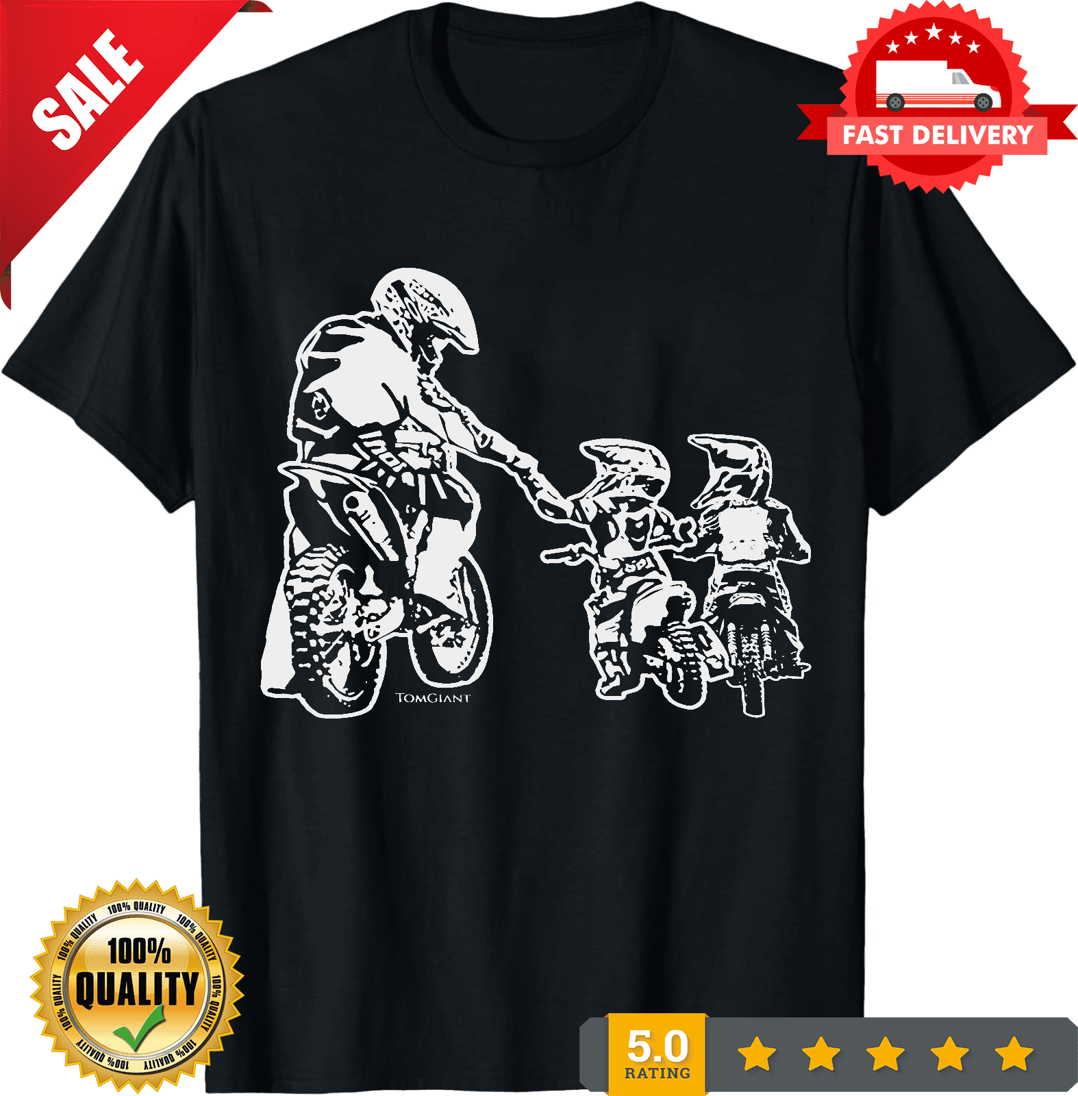 Cool Dad Dirt Bike Gift Rider Motocross Father Son Biker Riding Gift T-Shirt, Dirt Bike Dad ...