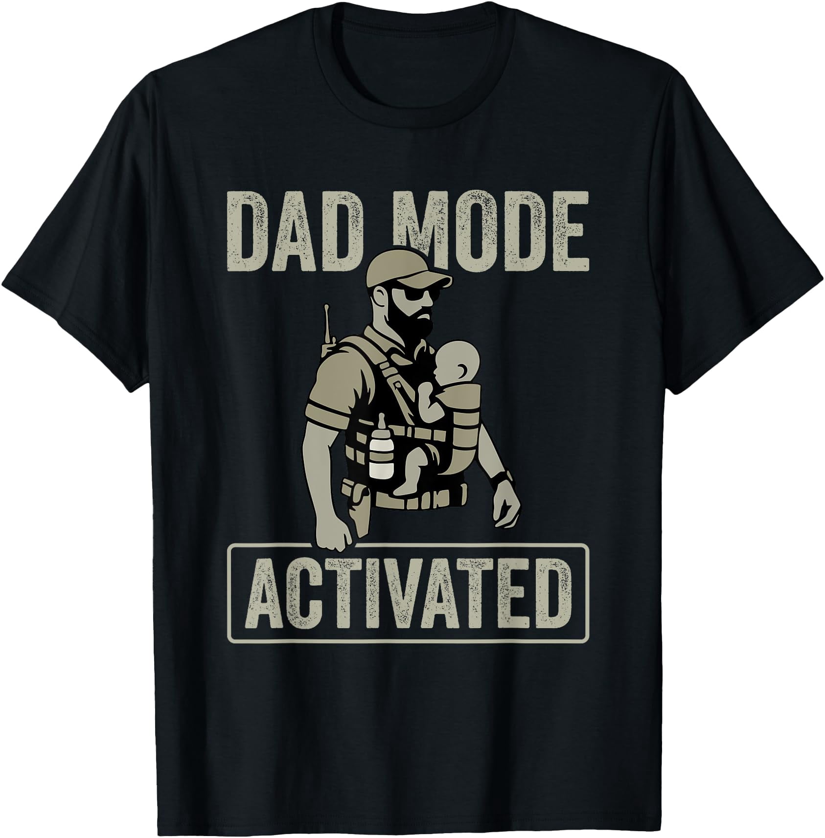 Cool Dad Mode Activated Military Father T-Shirt with Tactical Carrier ...