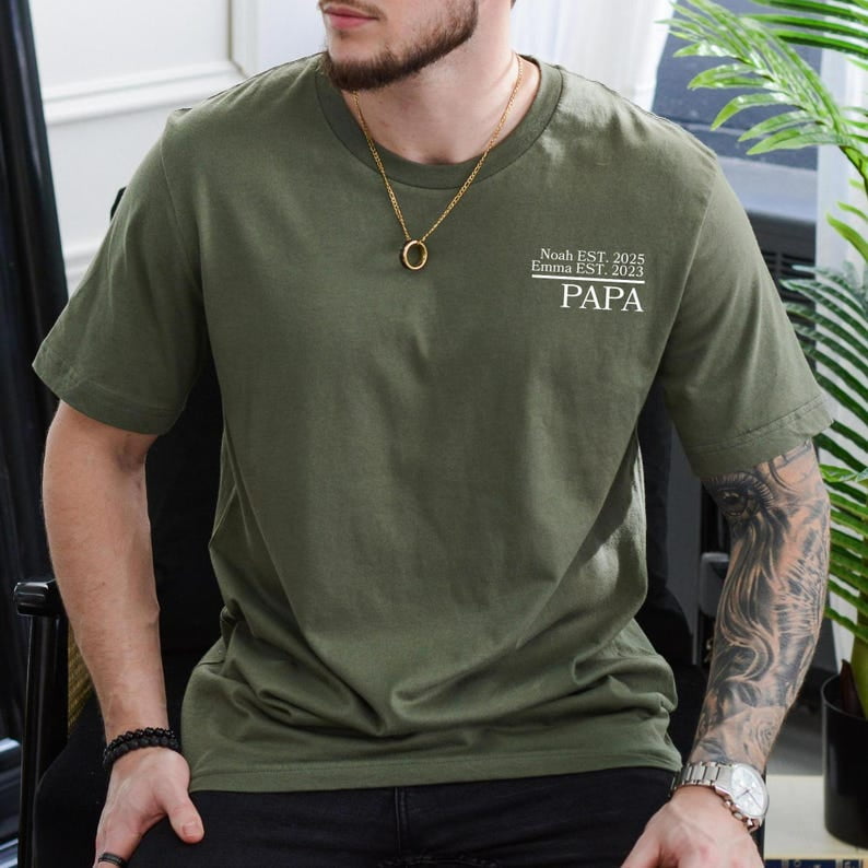 Cool Dad Shirt With Kids Names, 1st Fathers Day Gift For New Dad, Papa ...