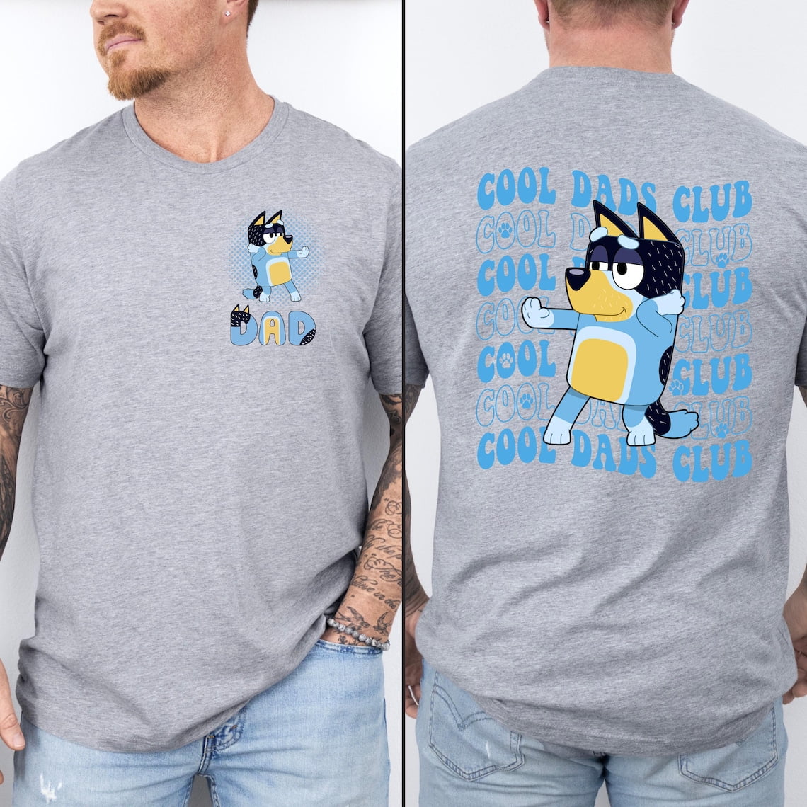 Cool Dads Club Bluey Two-Sided T-shirt, Bandit Cool Dad Club Shirt ...