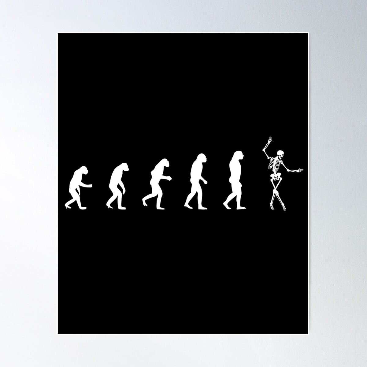 Cool Dancing Skeleton Human Evolution Poster Wall Art, Modern Wall Decor For Living Room Bedroom ...