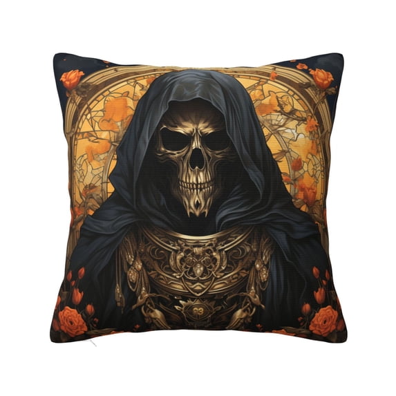 Cool Death Skull Grim Reaper Art Decorative Throw Pillow Cases Square ...
