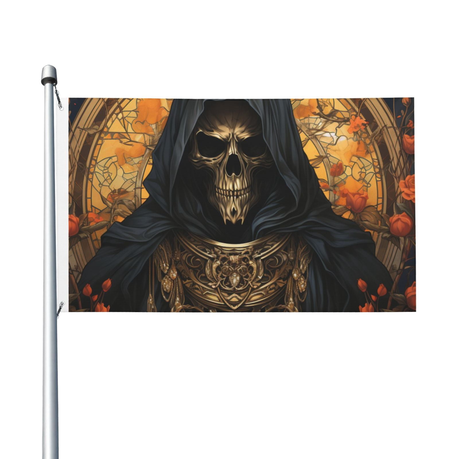 Cool Death Skull Grim Reaper Art Flag 3X5 Ft Garden Yard House Flags ...