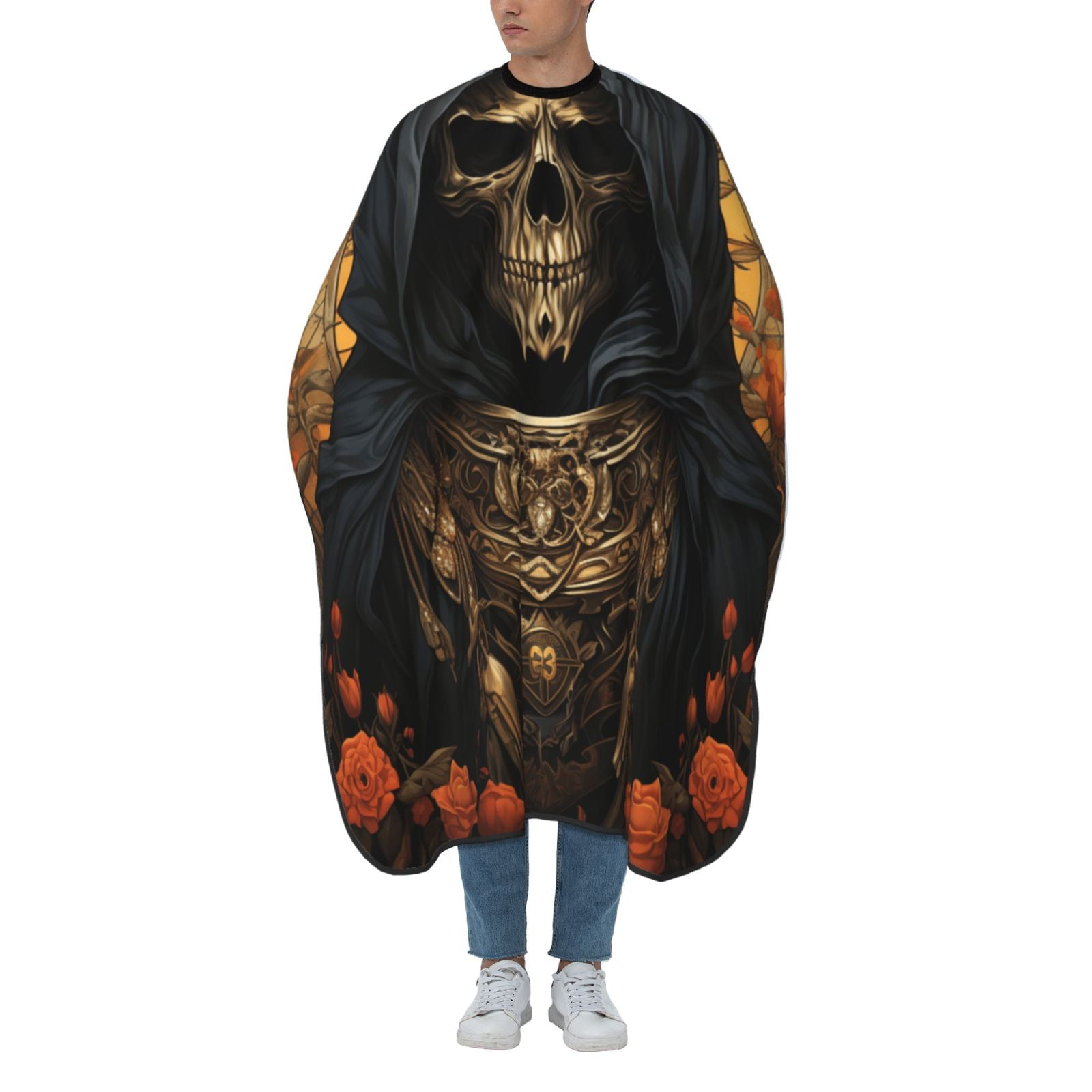 Cool Death Skull Grim Reaper Art Hair Cut Hairdressing Cape Apron ...