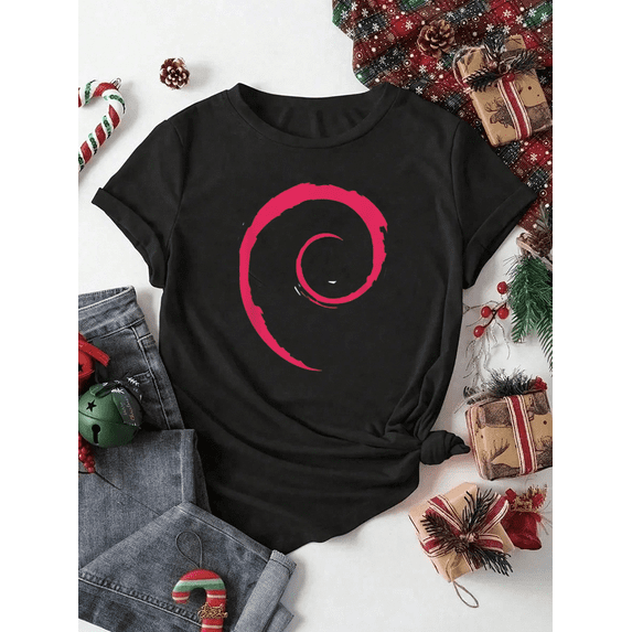 Cool Debian Spiral Minimalist Graphic Design Linux OS up to Size 5XL ...