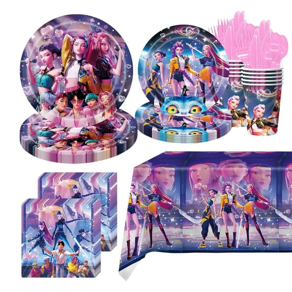 Cool Demon_Hunter Cartoon Birthday Party Decoration Disposable ...