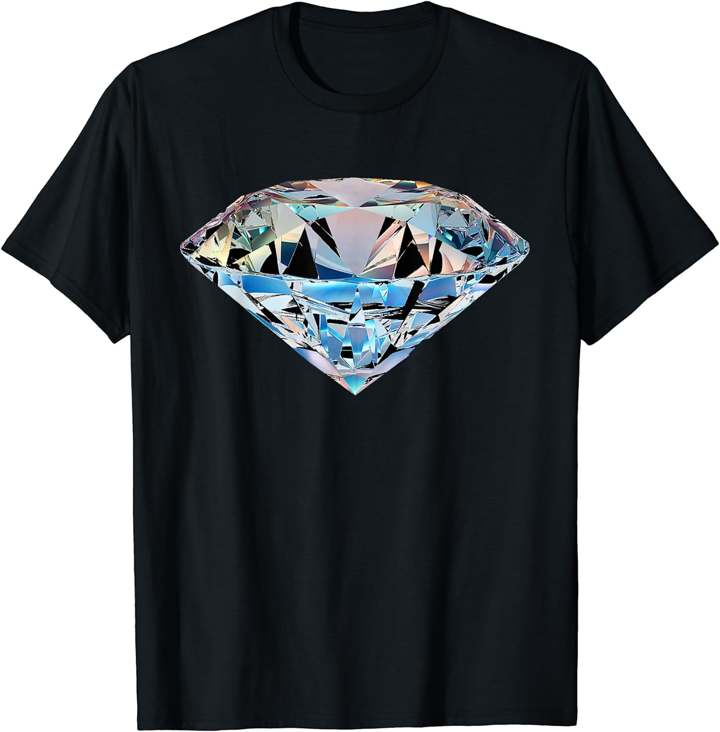Cool Diamond Shape Jewellery Sparkle Bling Graphic T-Shirt - Walmart.com