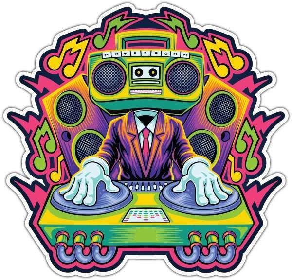 Cool Disc Jockey Audio Player Mixing Music Car Stickerphone Decal Water ...