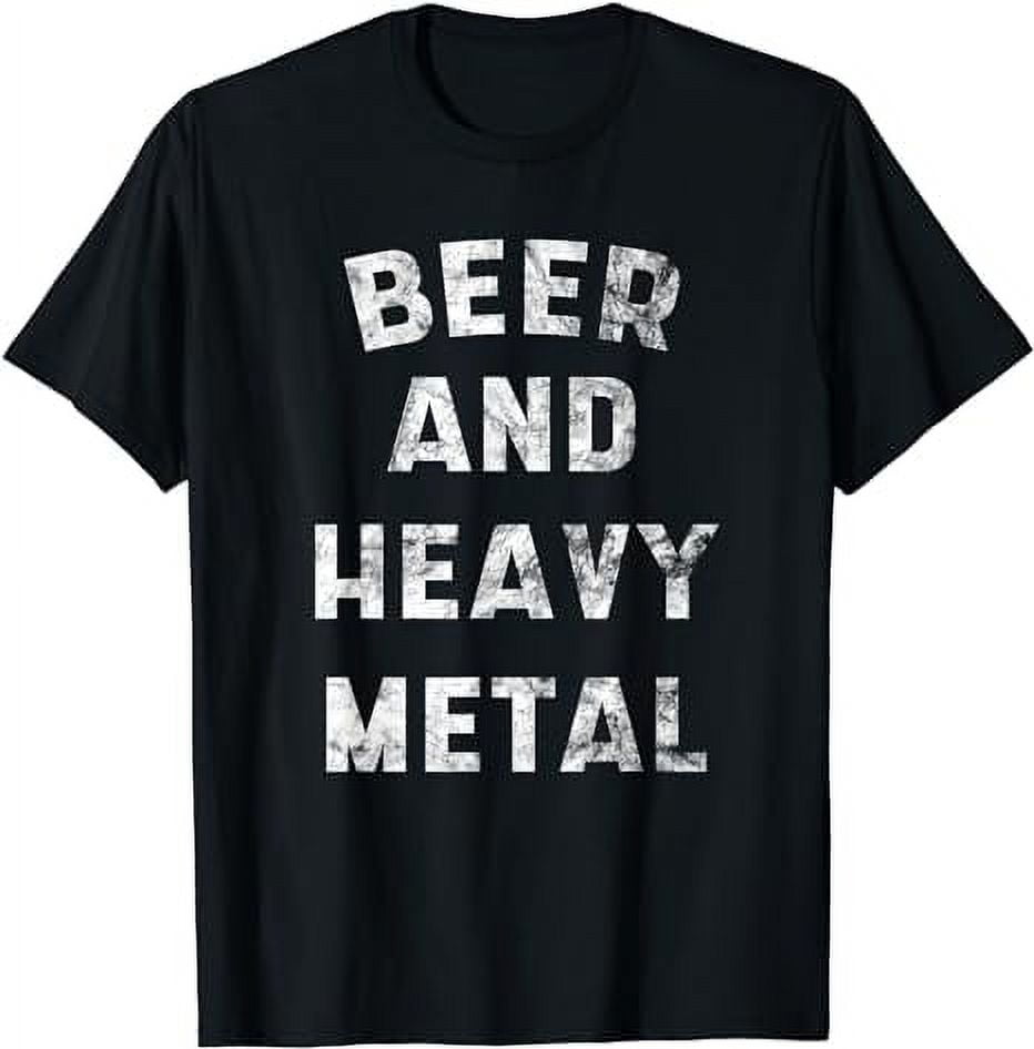 Cool Distressed Vintage Beer and Heavy Metal Music Drinking T-Shirt ...