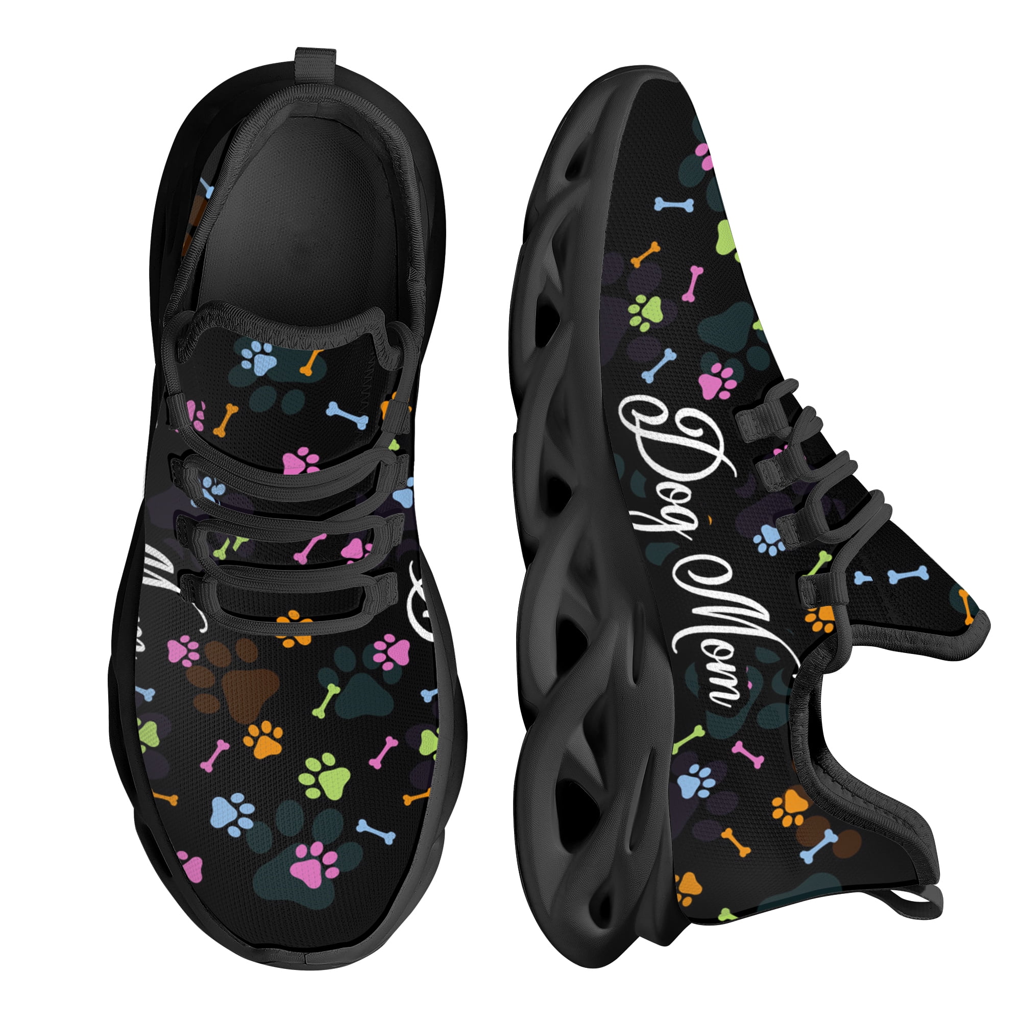 Cool Dog Footprint Printing Mesh Sneakers for Women Breathable Soft ...