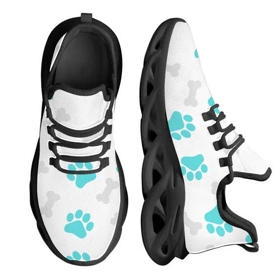 Cool Dog Footprint uflage Printing Flat Shoes for Women Breathable Soft ...