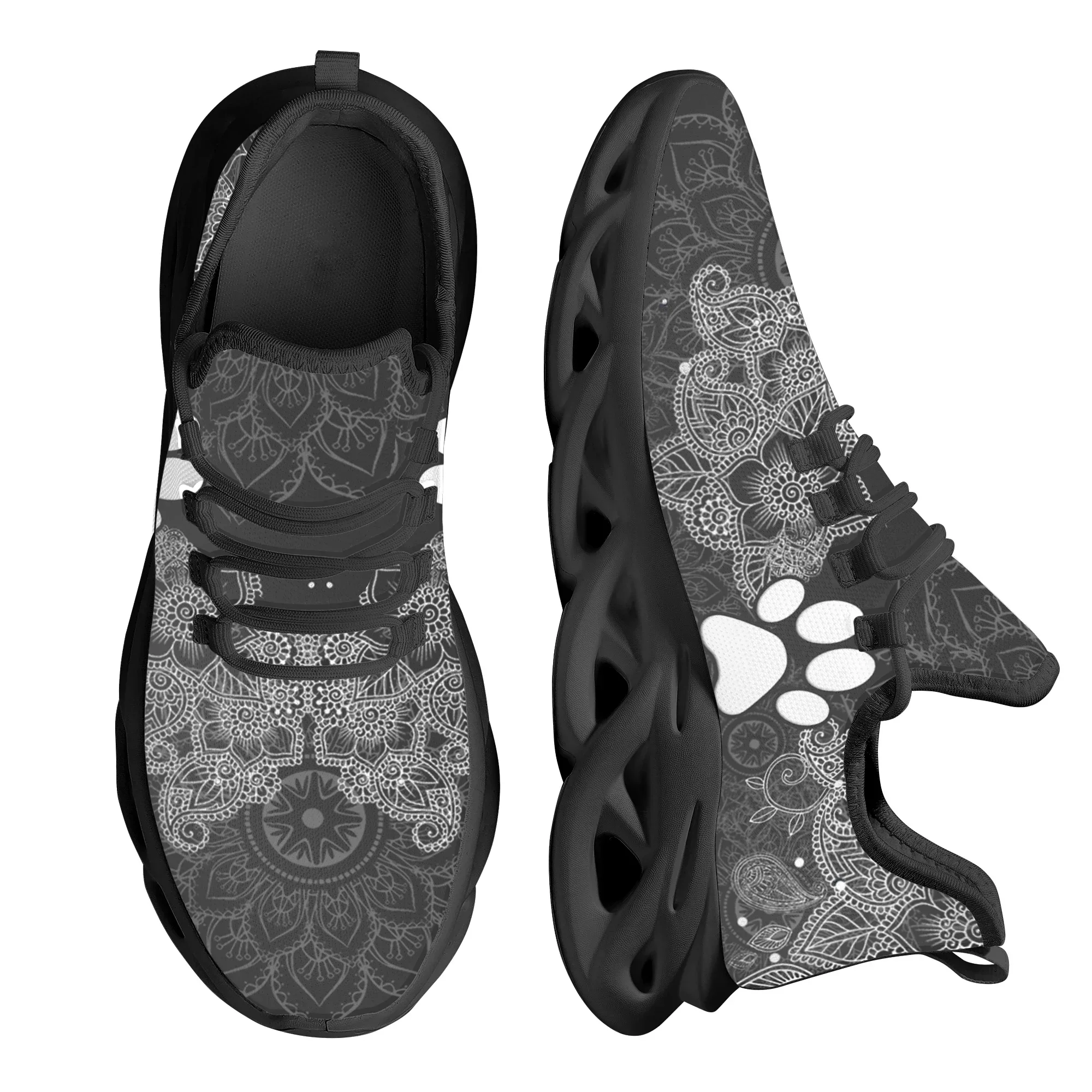 Cool Dog Footprint uflage Printing Flat Shoes for Women Breathable Soft ...