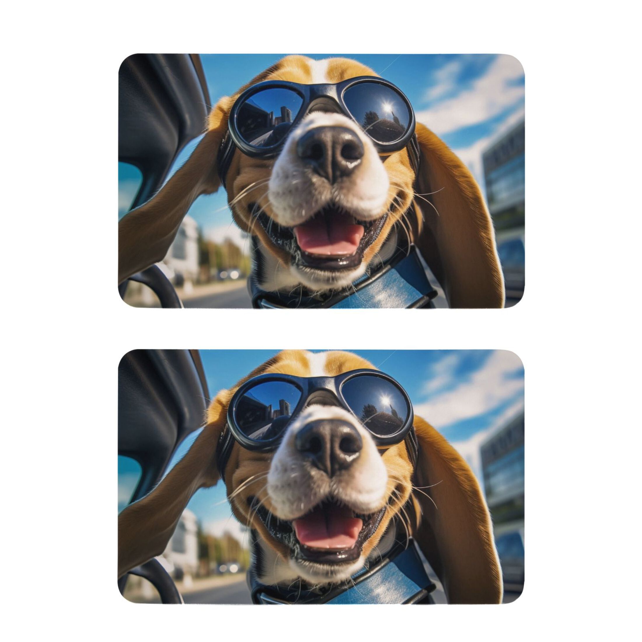 Cool Dog on Car Refrigerator Magnet Stickers Square Fridge Magnetic for ...