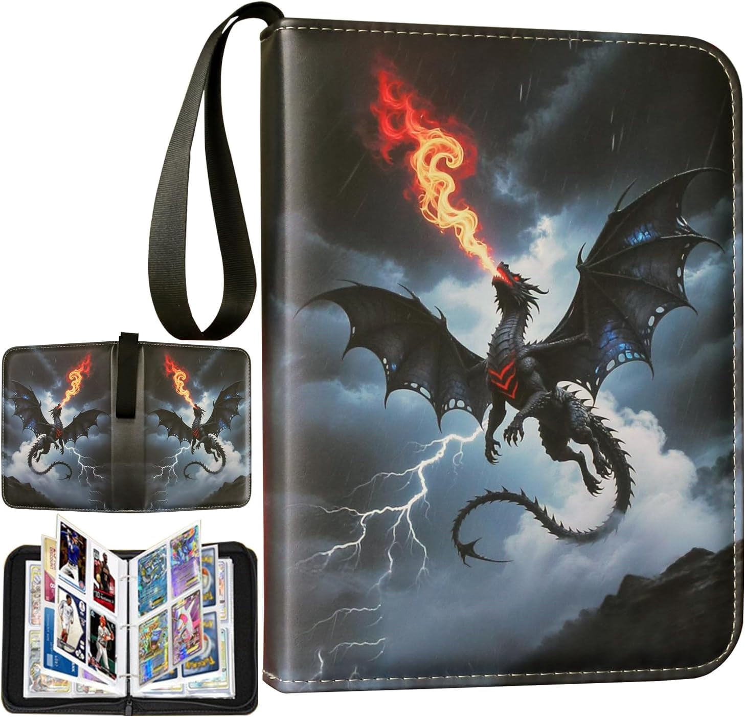 Cool Dragon Trading Card Binder - 4-Pocket Zipper Binder with 400 ...