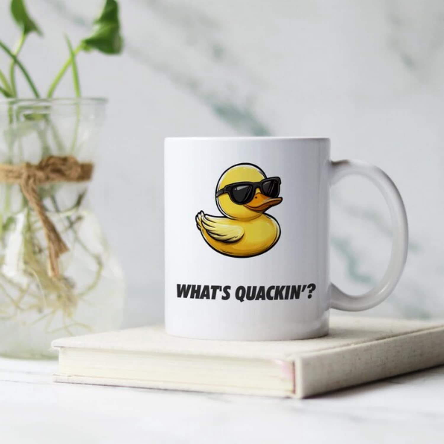 Cool Duck Coffee Mug - Funny Wha Quackin with Sungles - Fun Animal ...