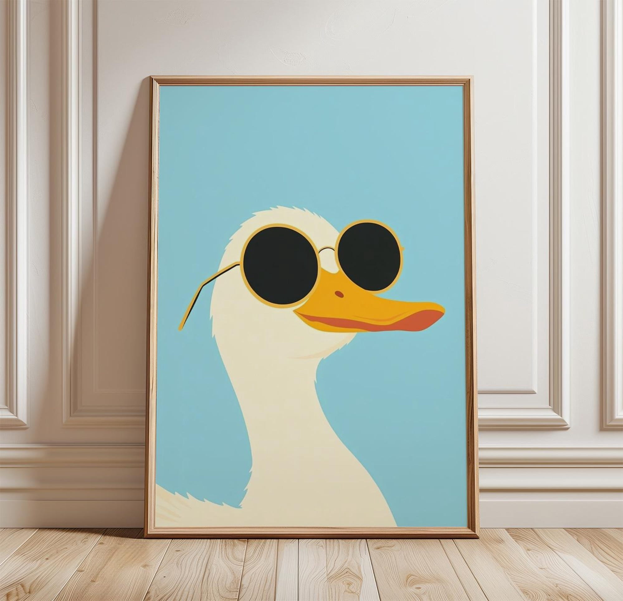 Cool Duck Poster Funny Bird Wall Art Blue Animal Print 1 - Walmart.com