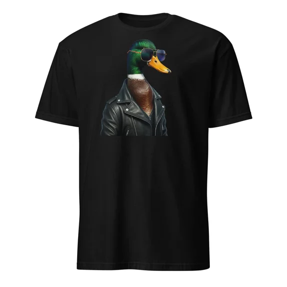 Cool Duck Sunglasses Leather Jacket Fun Quirky Graphic Short Sleeve ...