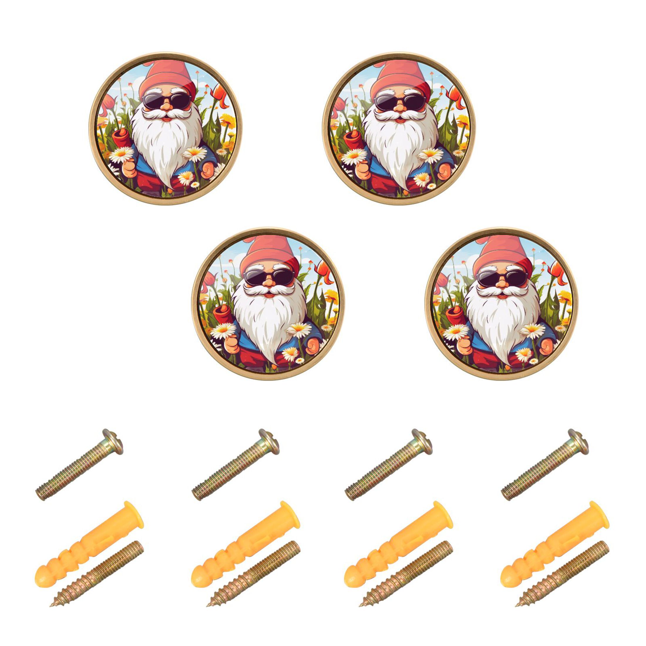 Cool Dwarf with Daisy Flower Cabinet Knobs Sets Kitchen Pulls Dresser ...