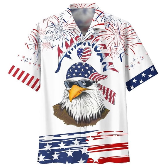 Cool Eagle American Hawaiian Shirt, Independence's Day Eagle Hawaiian ...