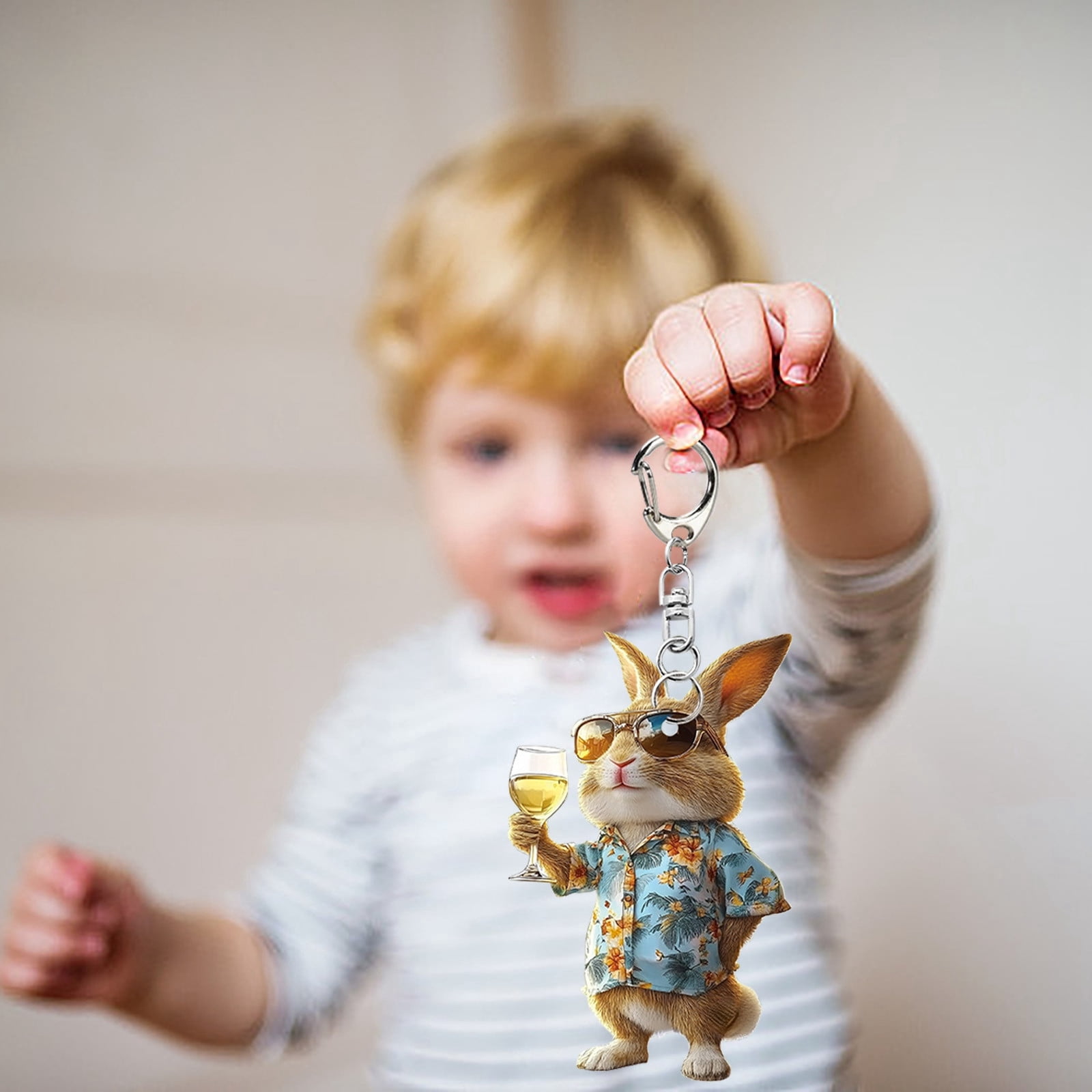 Cool Easter Cheers Bunny Acrylic Pendant Cute Easter Decoration for ...