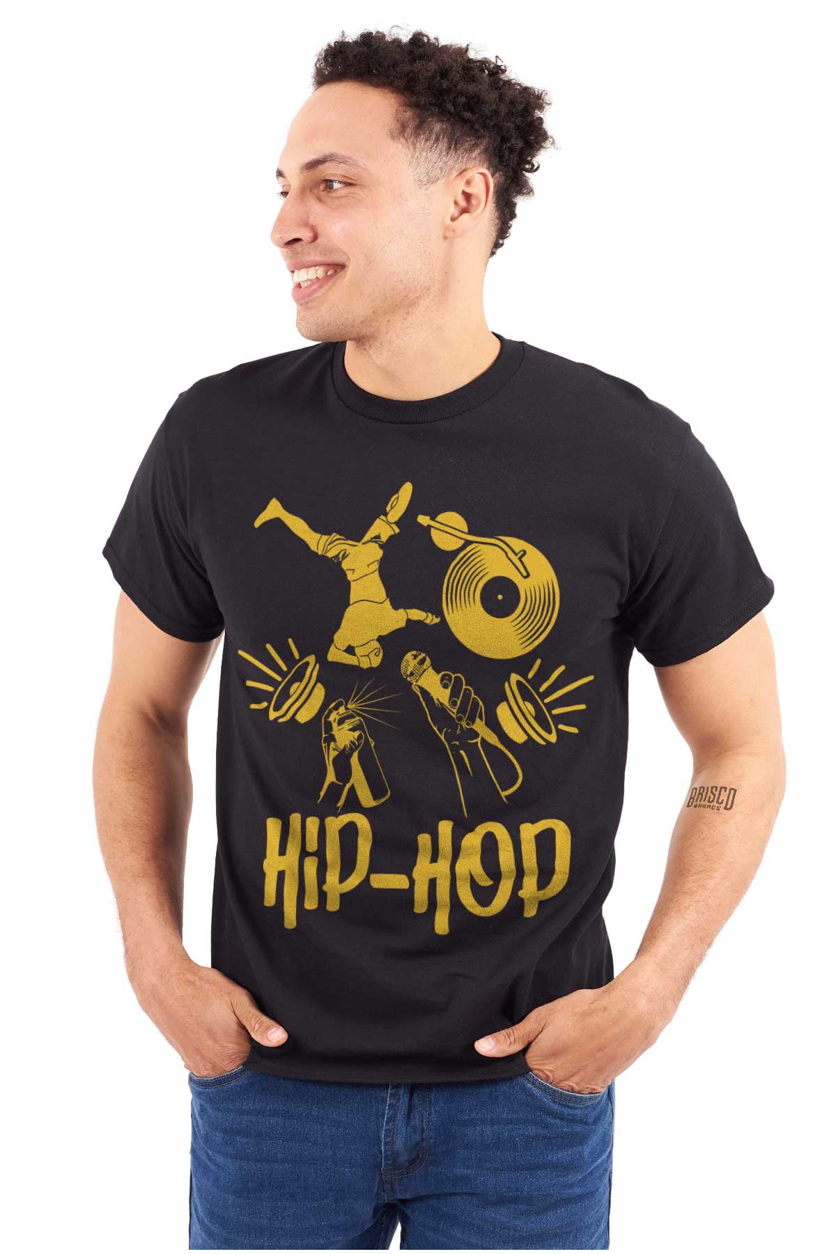 Cool Elements of Hip Hop Symbols Men's Graphic T Shirt Tees Brisco ...