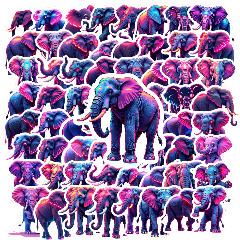 Cool Elephant Theme Stickers, Waterproof Elephant Theme Sticker for ...
