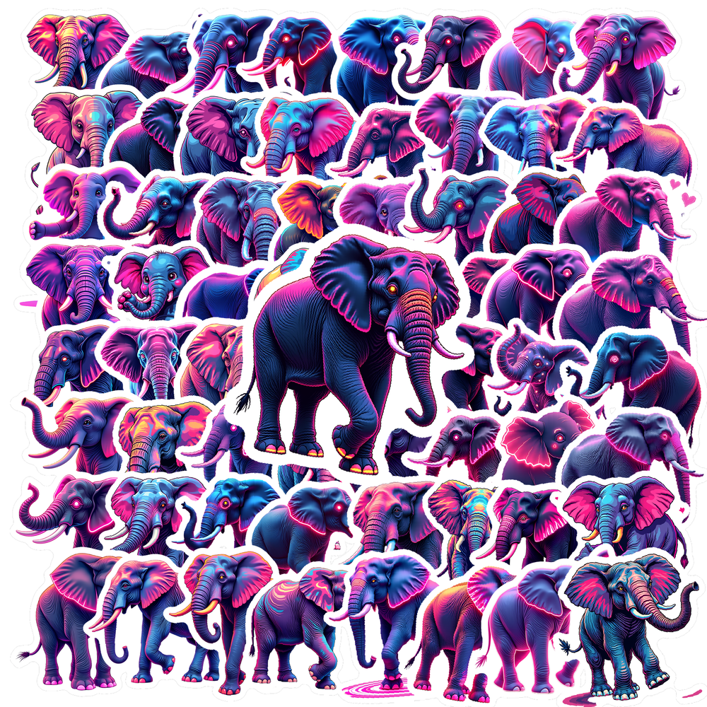 Cool Elephant Theme Stickers, Waterproof Elephant Theme Sticker for ...