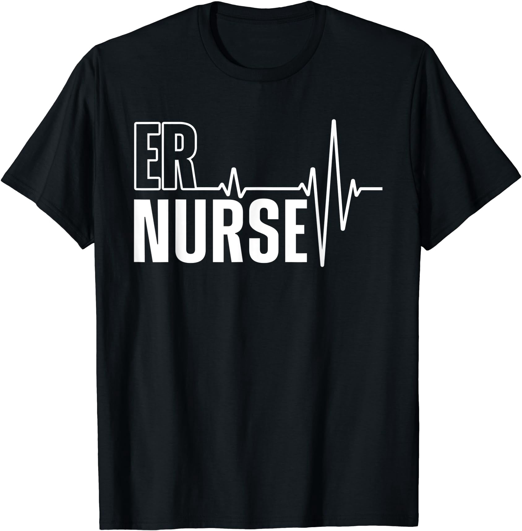 Cool Emergency Room Nurse T-Shirt with Heartbeat Design for ER Nursing ...
