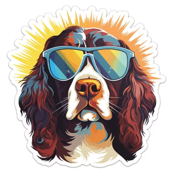 Cool English Springer Spaniel Dog Sticker Phone Decal Water Bottle ...