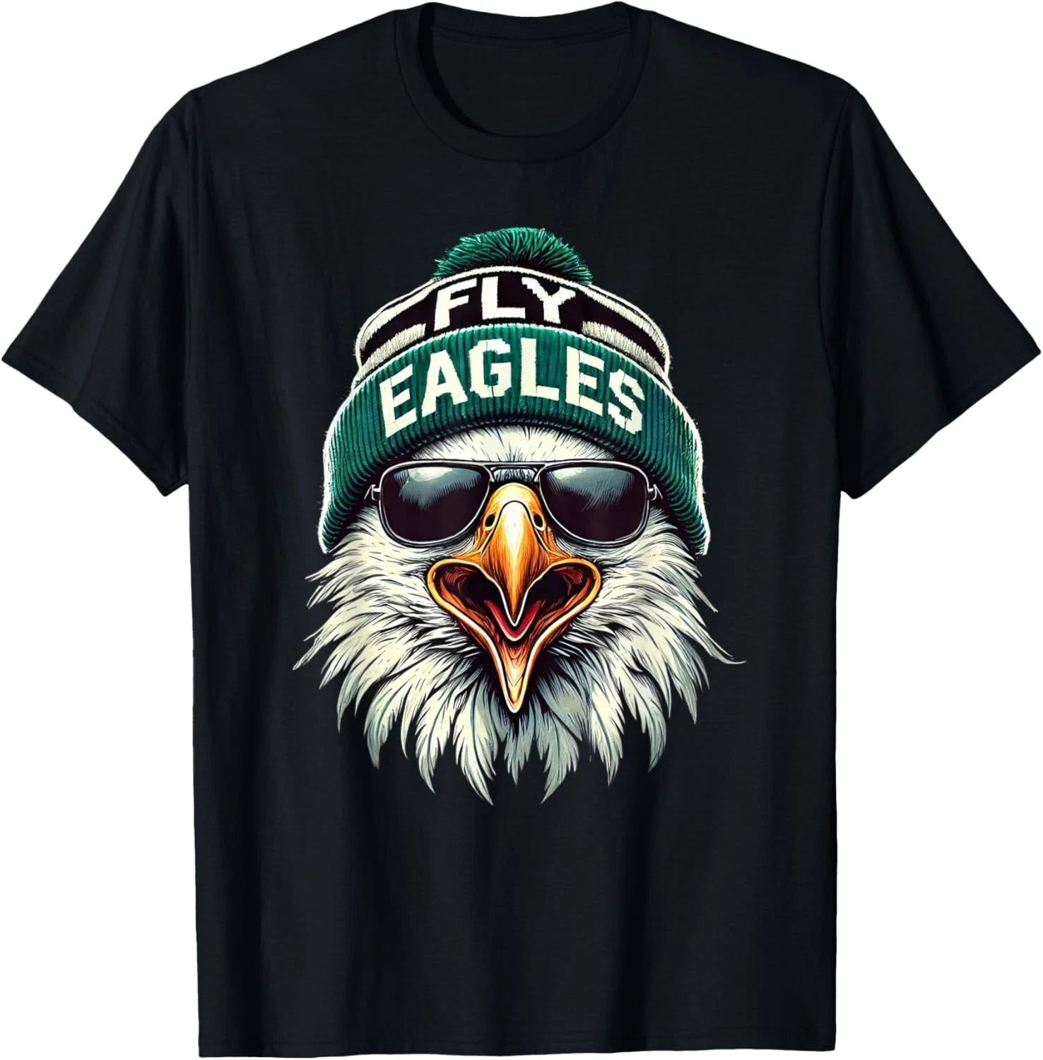 Cool Face Eagle Sunglasses Vintage Flying Bird T-Shirt, for Men & Women ...
