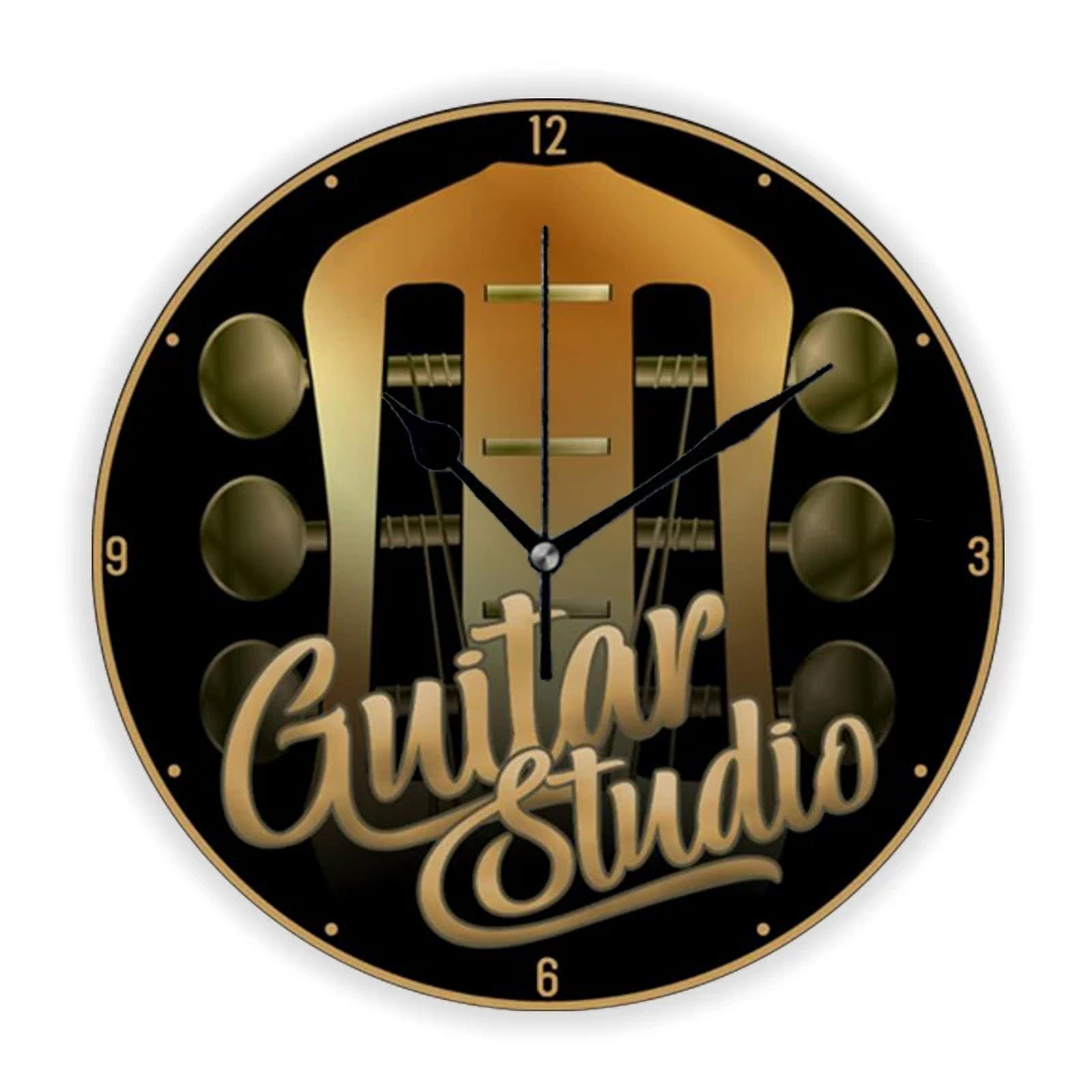 Cool Faded Electric Music Guitar Large Round Wall Clock for Musician ...