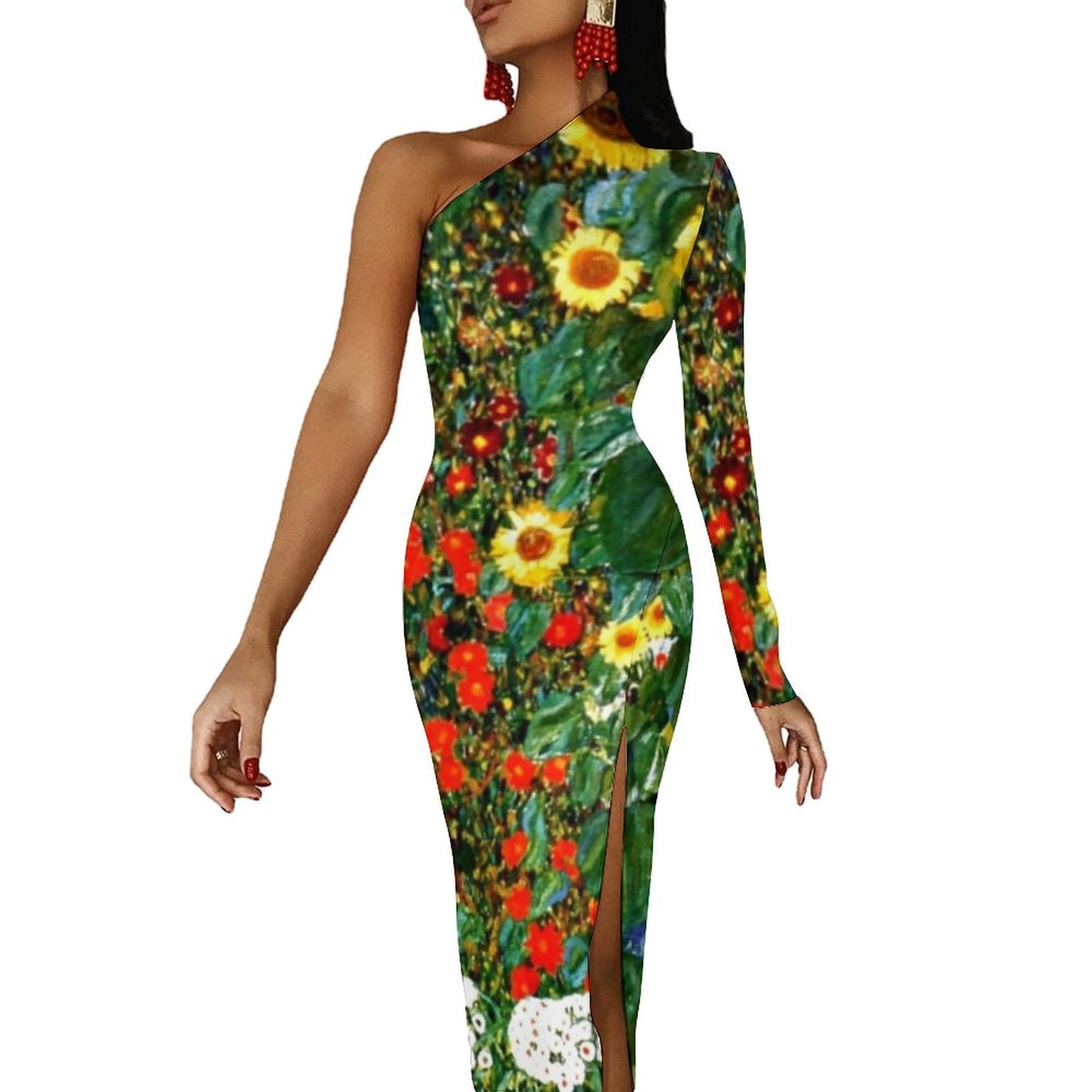 Cool Farm Animal Print Bodycon Dress Women Fun Goats Night Club Maxi ...