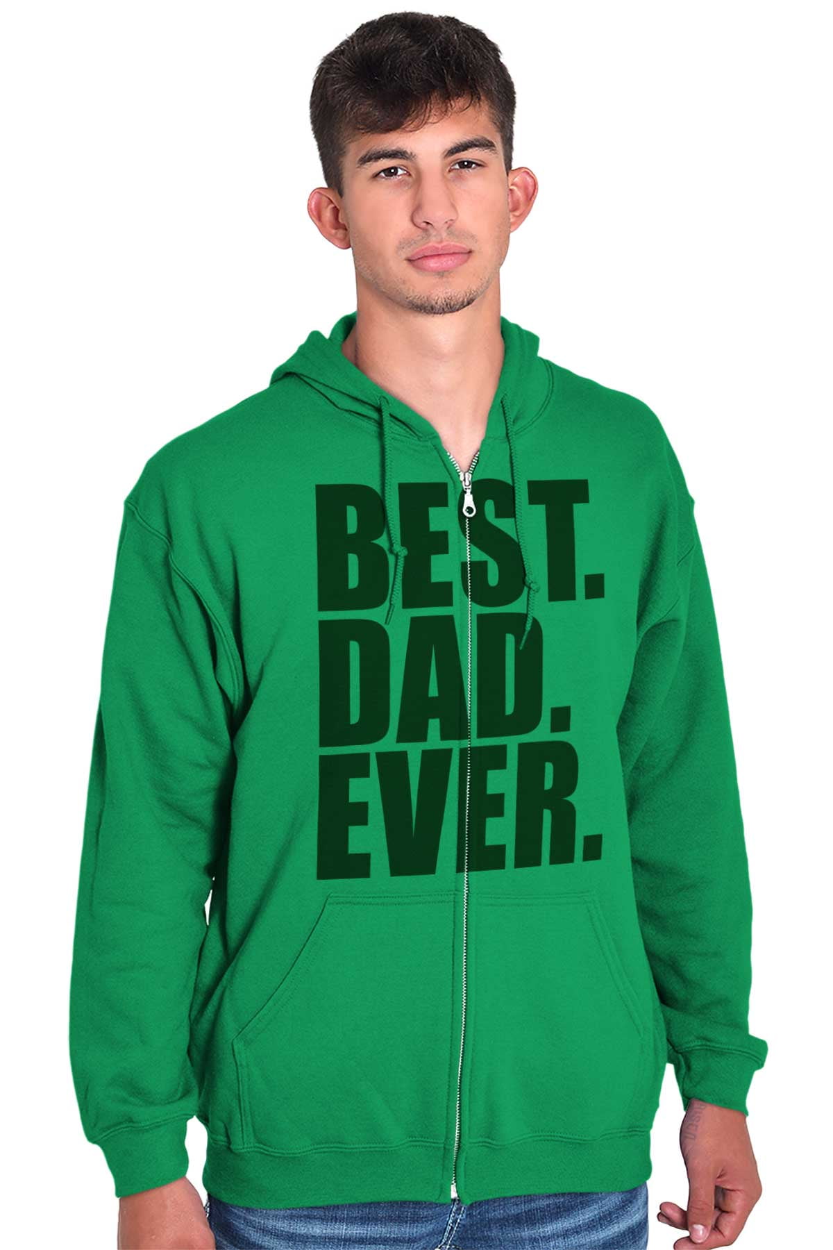 Cool Father's Day Best Dad Ever Zip Hoodie Sweatshirt Men Brisco Brands ...