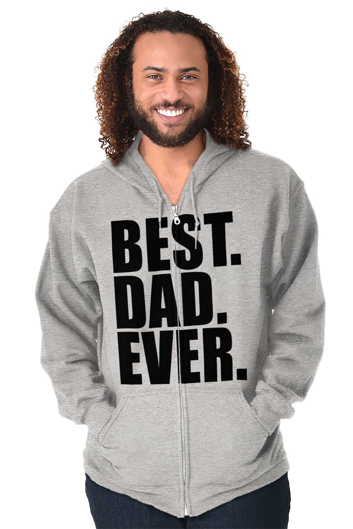 Cool Father's Day Best Dad Ever Zip Hoodie Sweatshirt Men Brisco Brands ...