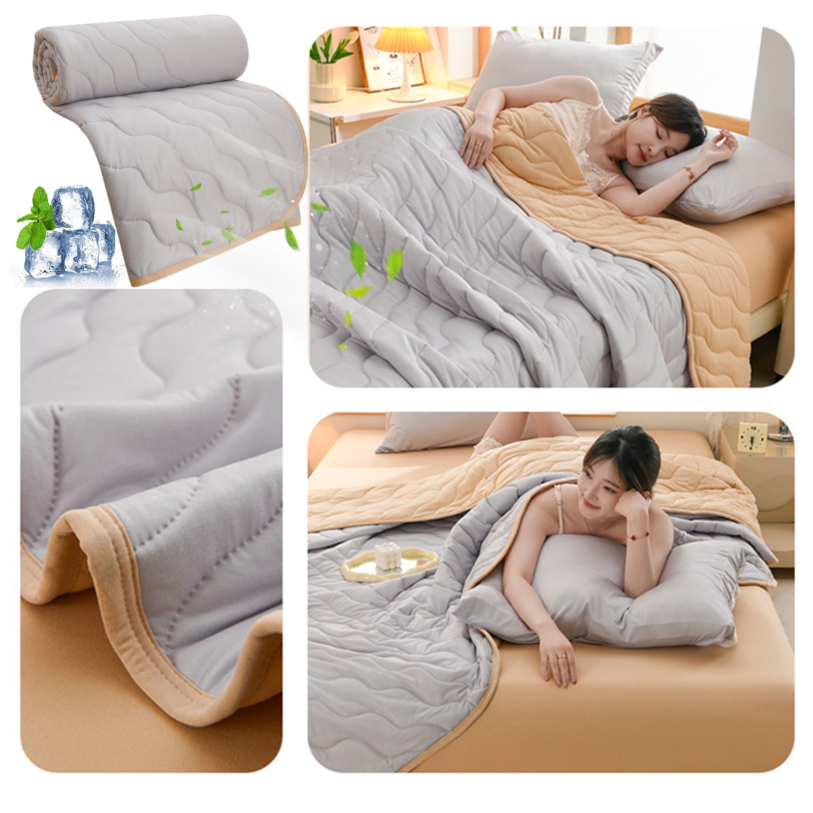 Cool Feeling Air Conditioning Quilt, Ice Silk Summer Quilt, Washable Cooling Quilt, Light Summer ...