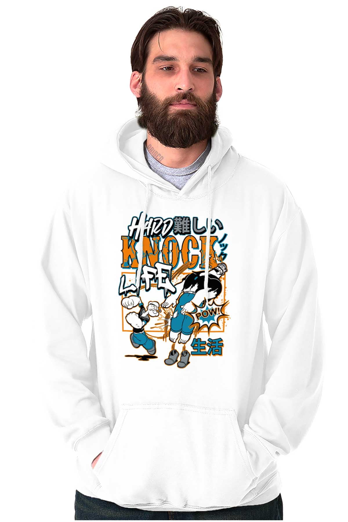 Cool Fighting Popeye Hard Knock Life Men Big & Tall Graphic Hoodie ...