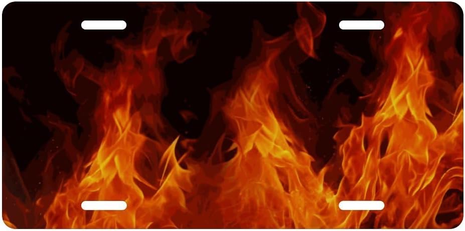 Cool Fire Flames Decorative License Plate, Vanity Tag, Metal License ...