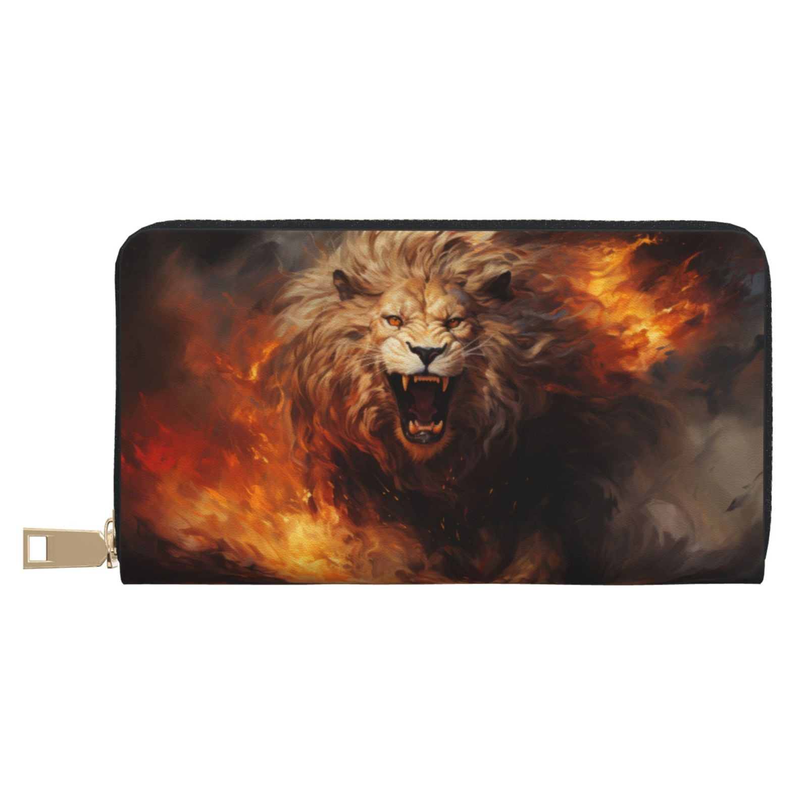 Cool Fire Lion Wallet Women, Leather Bifold Multi Card Wallet, Women's ...