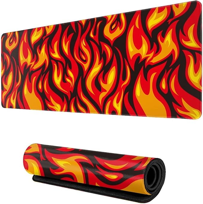 Cool Fire Novelty Mouse Pad Gaming XL Large Mousepad Desk Mat Long ...