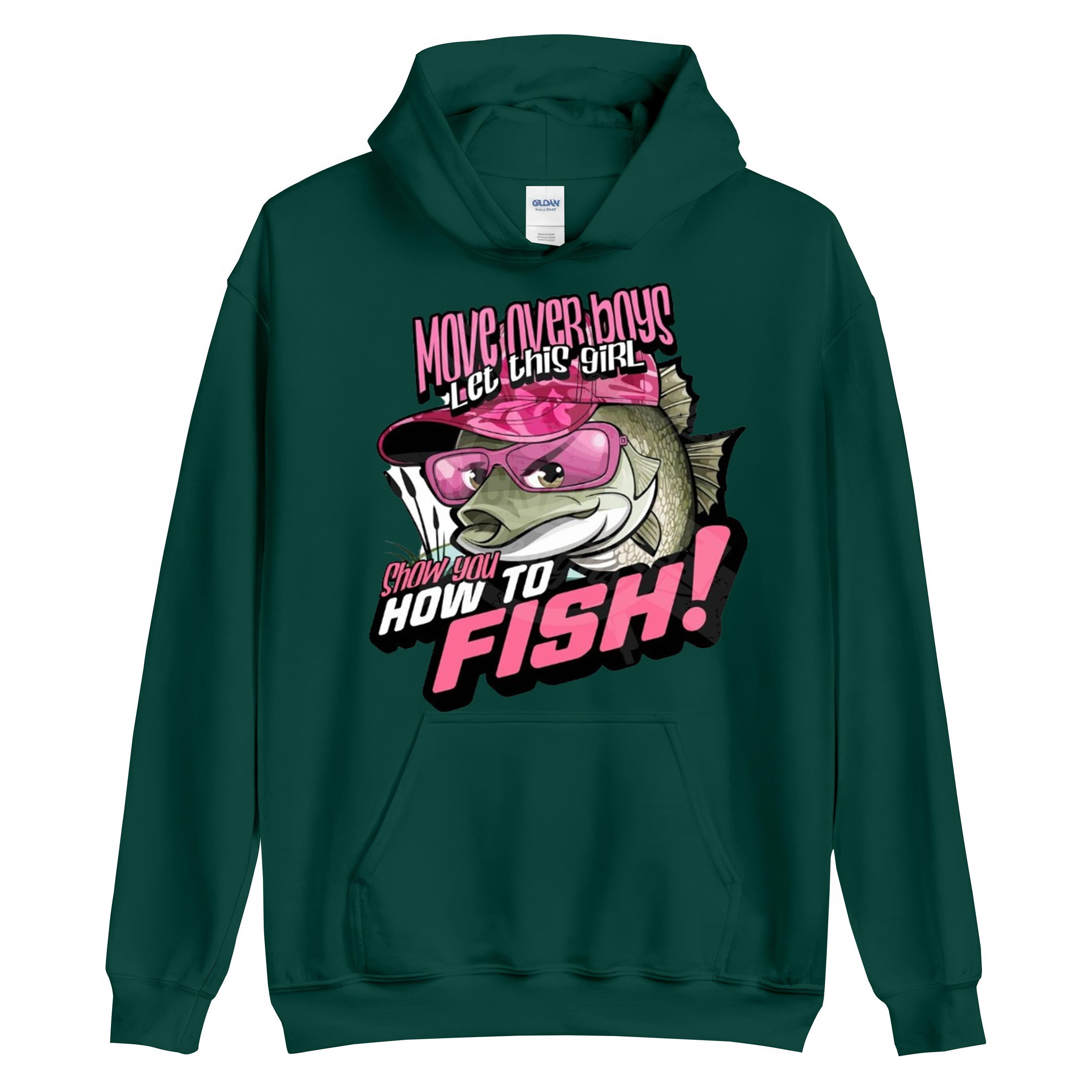 Cool Fishing Girl Cartoon - Fun Bass Fishing Graphic Design Shirt-C ...