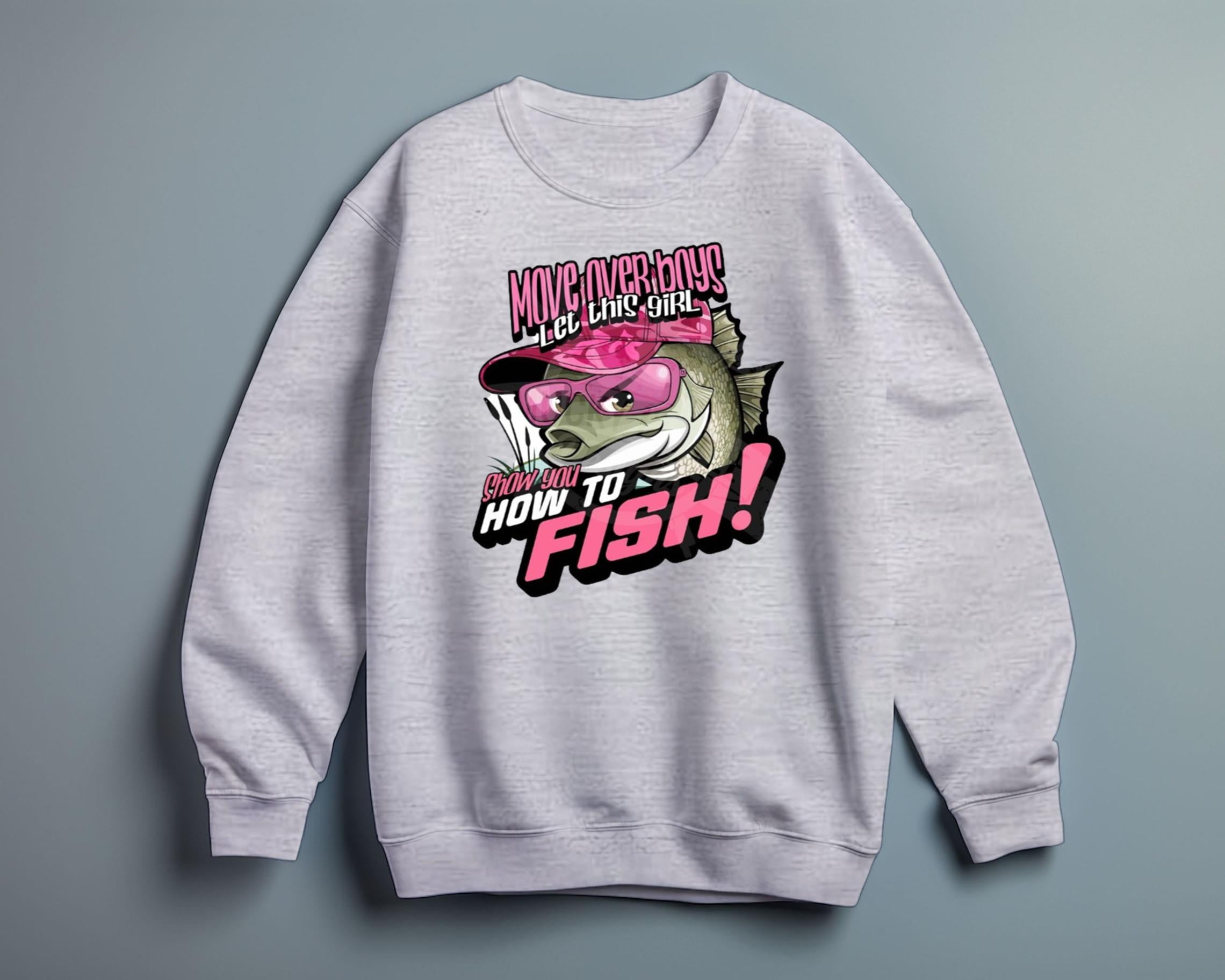 Cool Fishing Girl Cartoon - Fun Bass Fishing Graphic Design Shirt-C ...