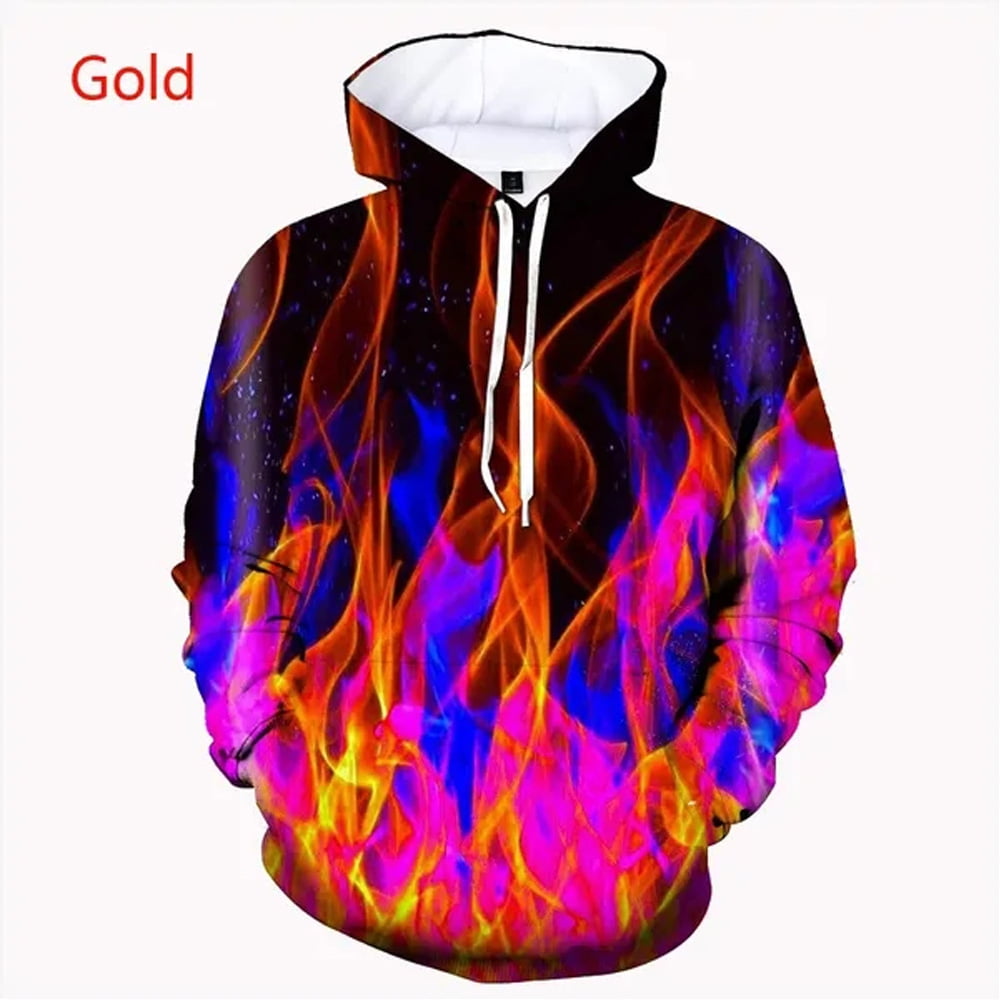 Cool Flame Hoodie 3d Print Fire Flame hoodies Casual Funny Long sleeves ...