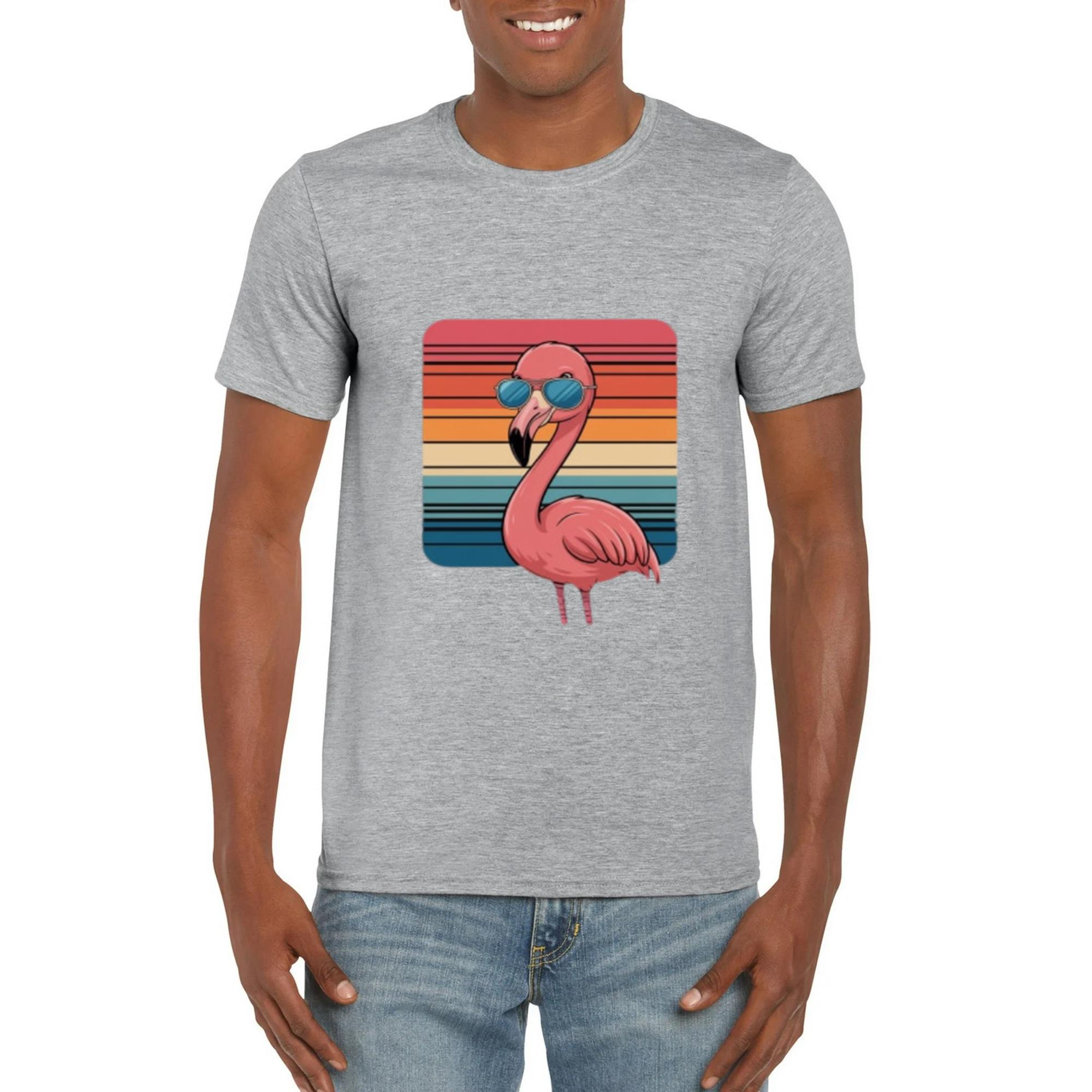 Cool Flamingo In Sunglasses 70s 80s 90s Funny Pink Bird T-Shirt, for ...