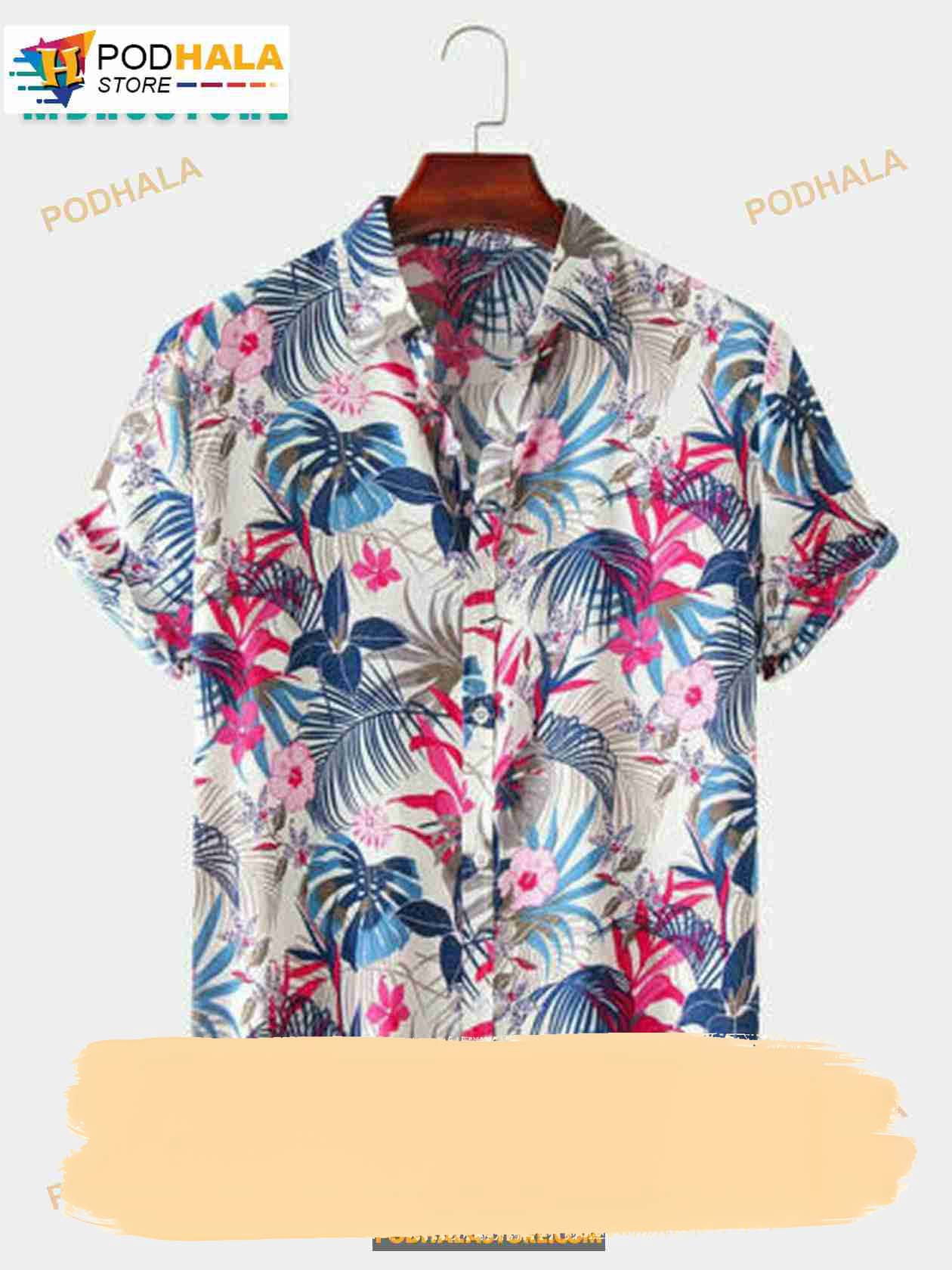 Cool Floral All Over Print Beach Us Summer Hawaiian Shirt - Walmart.com
