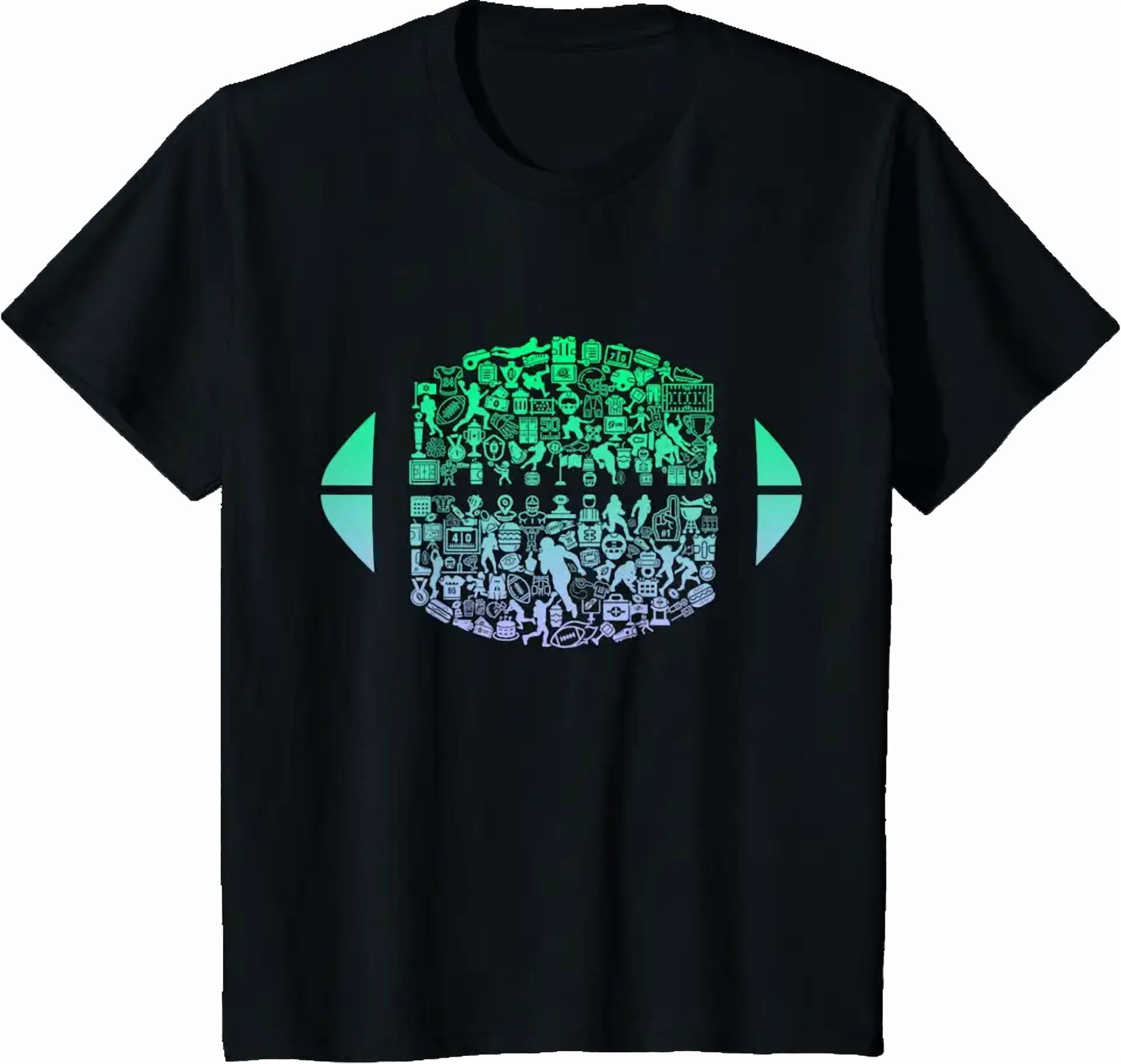 Cool Football Icon Mosaic for Player Fan Graphic Short Sleeve Tee ...