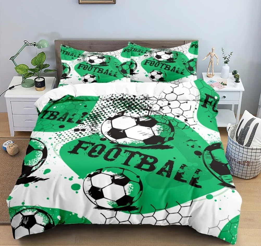Cool Football Soccer 3D Bedding Set Duvet Cover Pillowcases Comforter ...