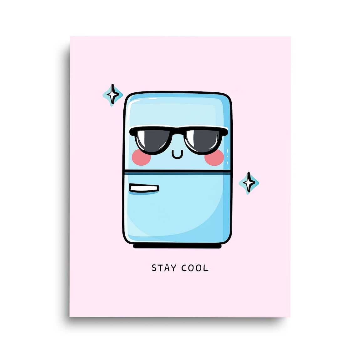Cool Fridge Print, Kitchen Wall Art, Refrigerator Poster, Quirky Dorm ...