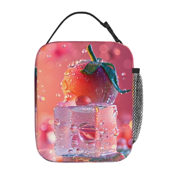Cool Fruit Ice Cubes Lemon Summer Lunch Bag Tote Bag Portable Insulated ...