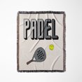 Cool Fun Padel Racket And Ball And Padel Text Sports Art, Woven Blanket ...
